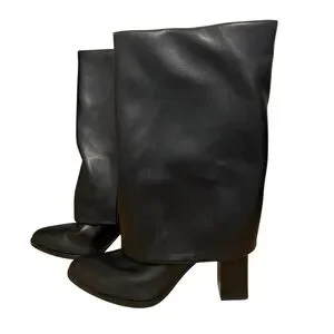 Marc Fisher | Shoes | Marc Fisher Fold Over Faux Leather Black Fold ...